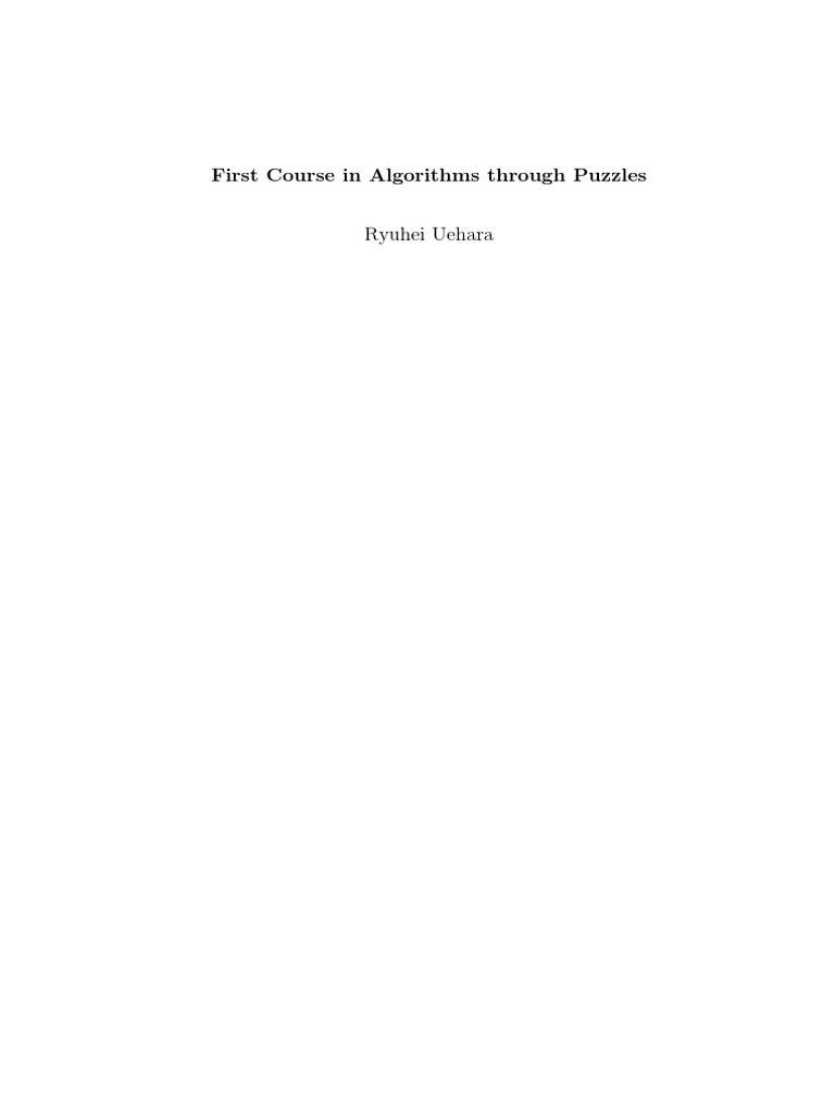 Algorithms Through Puzzles | PDF | Computational Complexity Theory | Time Complexity