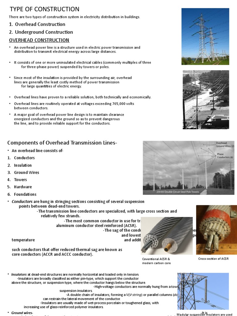 Type of Construction: 1. Overhead Construction 2. Underground ...