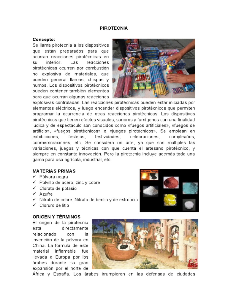 Guía Completa sobre Pirotecnia y Seguridad | PDF | Pirotécnica | Materiales