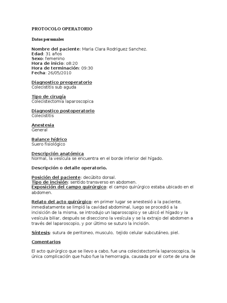 Protocolo Operatorio