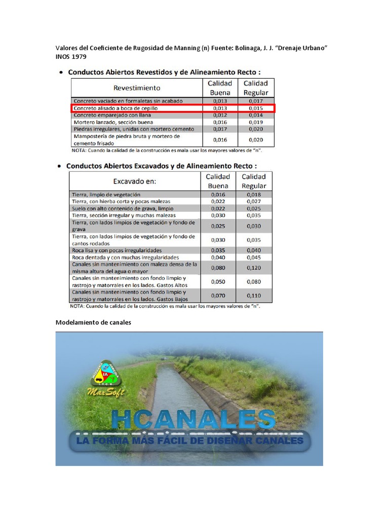 Diseno De Canales Hcanales Pdf
