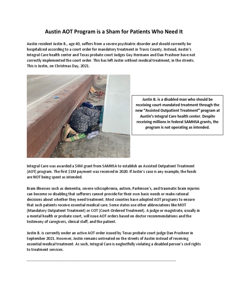 Austin's AOT Program Is A Sham For Patients Who Need It | PDF | Patient ...