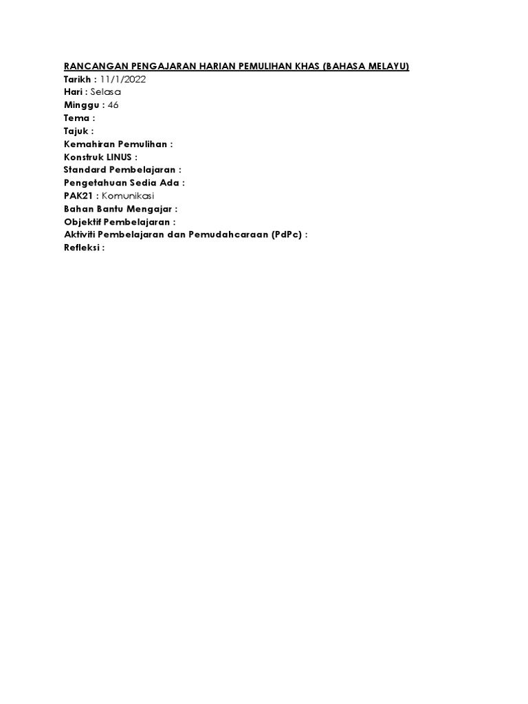 Draft RPH Ringkas | PDF