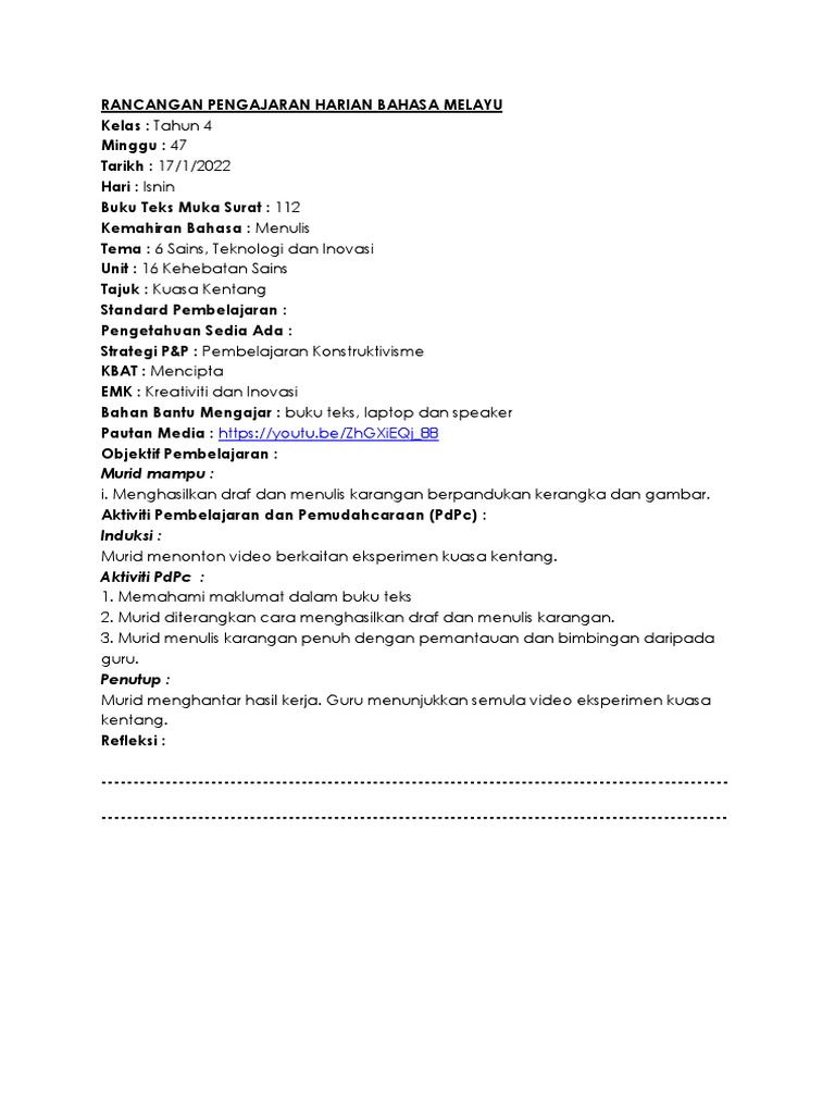 Draft RPH BM t4 | PDF