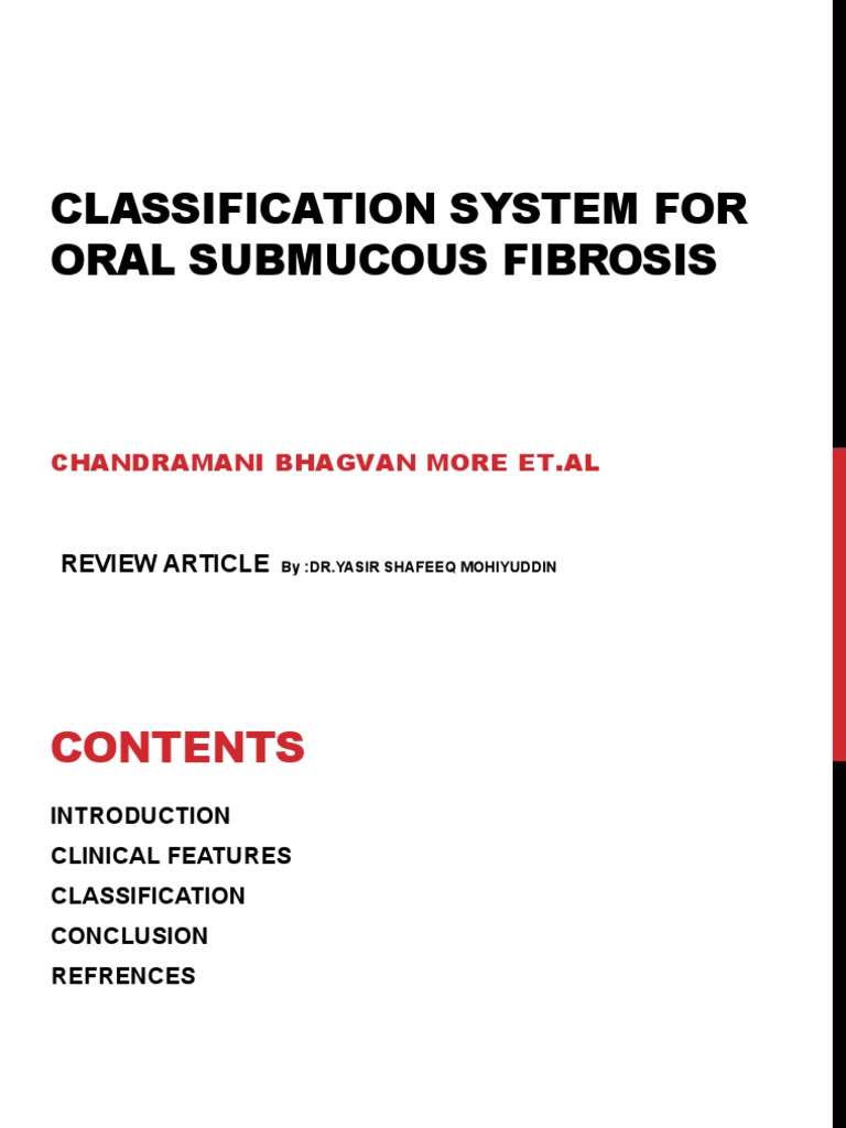 OSMF Classification Review | PDF | White Blood Cell | Medical Specialties