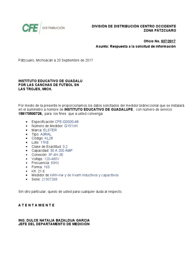 OFICIO INFORMATIVO DE Instituto de Gpe UVA | PDF
