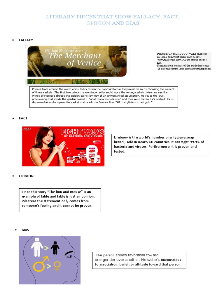 Literary Examples of Fallacy and Bias | PDF | Bias | Social Psychology