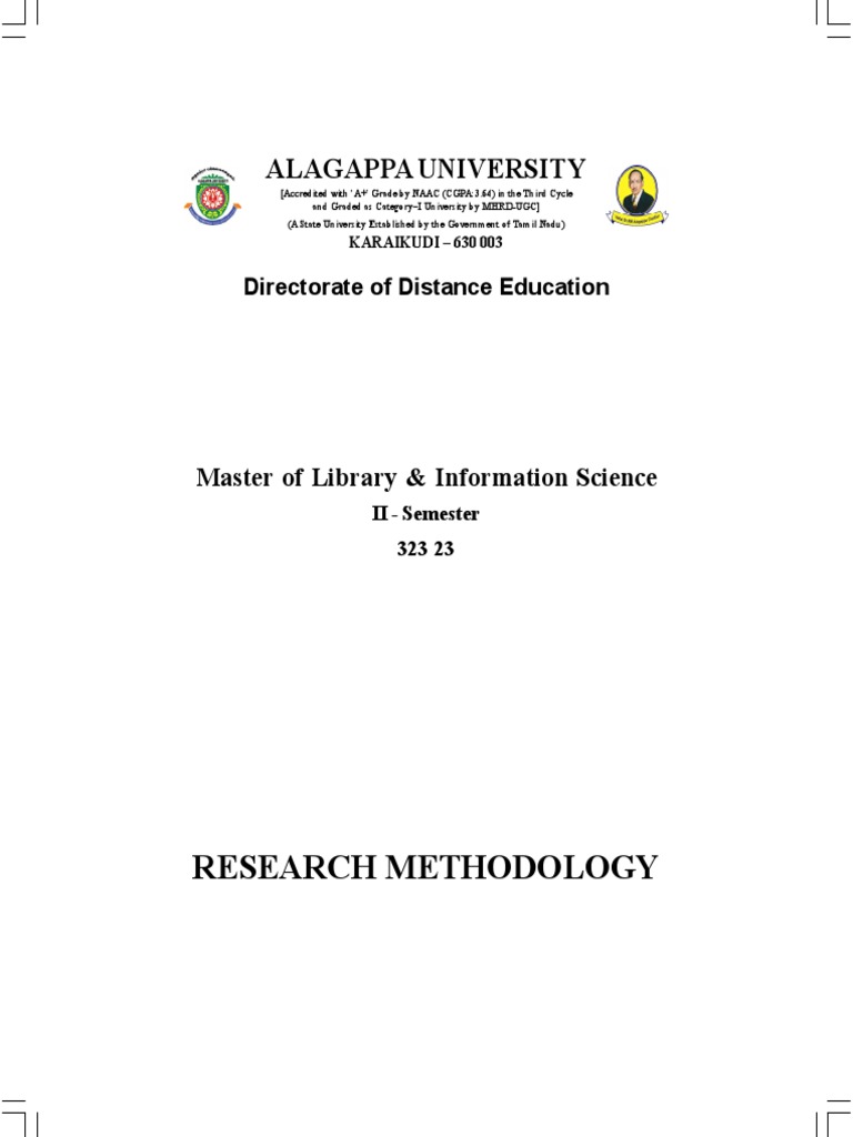 PG - M.Lib.I.Sc. - Library Information Science - 323 23 - Research ...