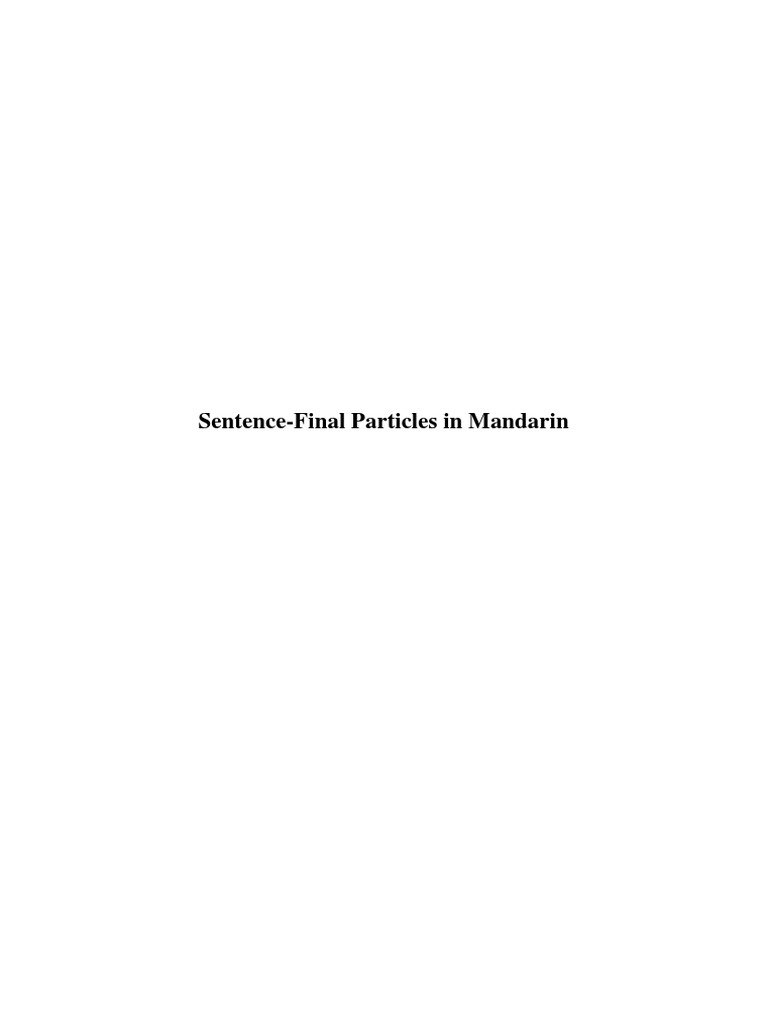 Sentence Final Particles | PDF | Question | Scope (Computer Science)