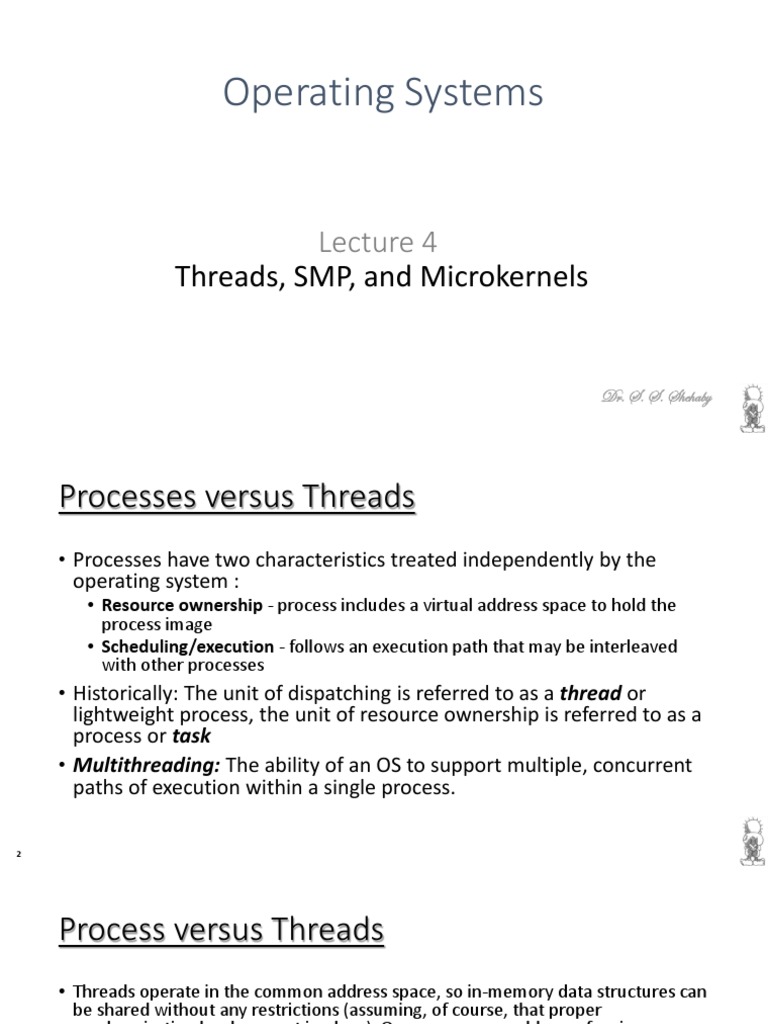 Operating Systems: Threads, SMP, and Microkernels | PDF | Thread ...