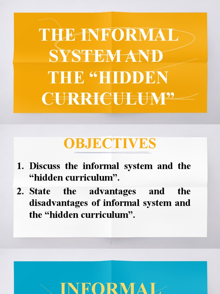 Informal Curriculum and Hidden Lessons | PDF | Curriculum | Learning