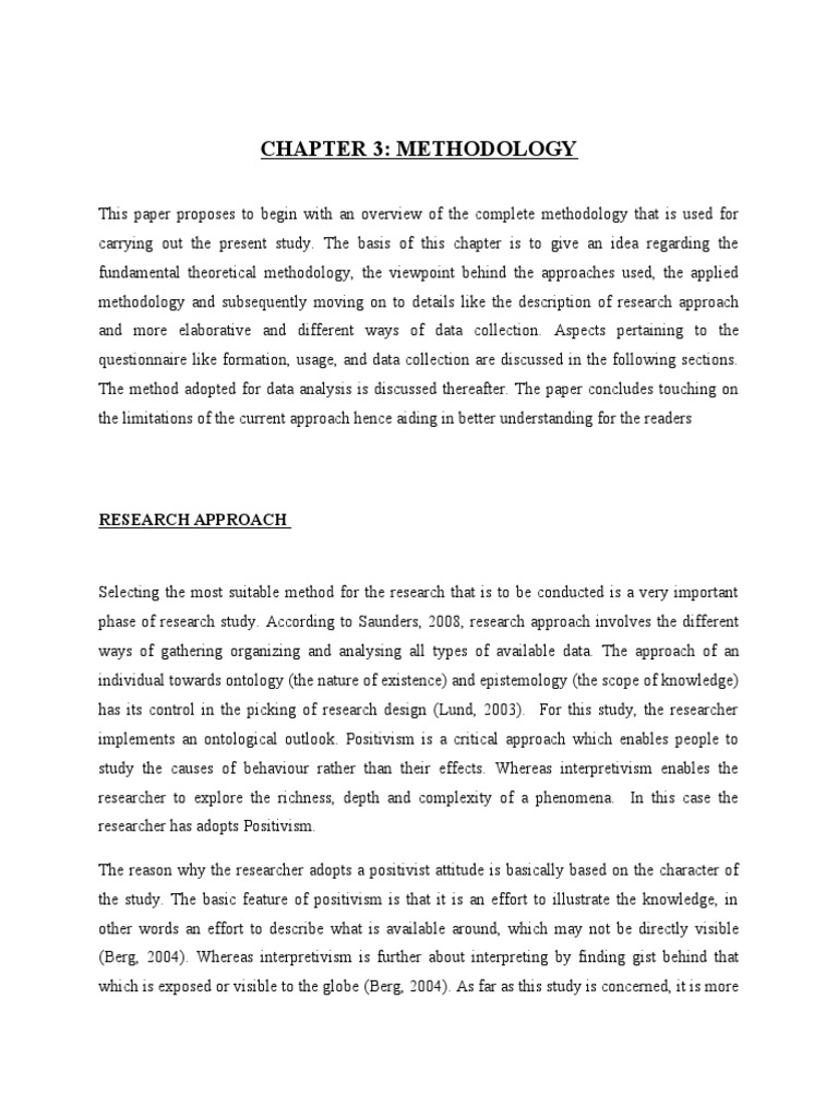 Chapter 3: Methodology: Research Approach | PDF | Quantitative Research ...