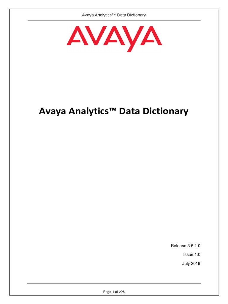 AvayaAnalytics DataDictionary | PDF | Software | License