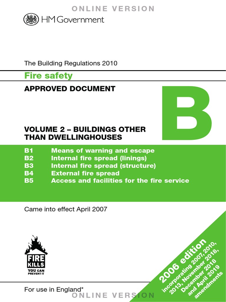 Approved Document B - Vol 2 - Aug2019 - Amendments | PDF | Safety | Building Technology