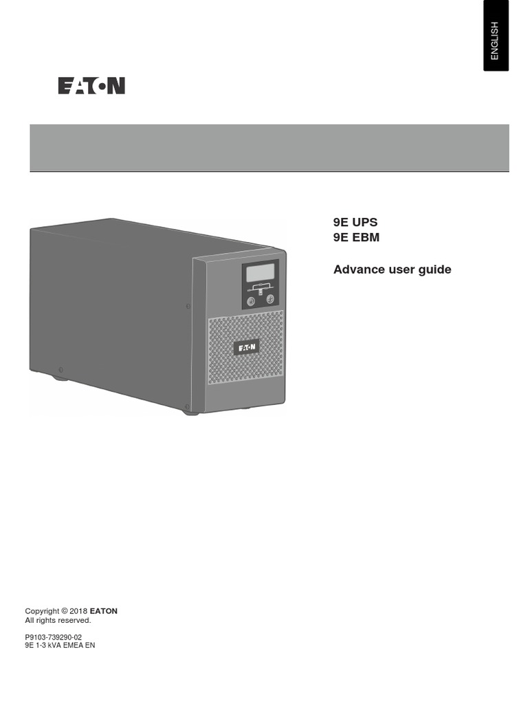 Eaton 9e 1kva 3kva Ups Eaton 9e Ebm Advance User Guide | PDF ...
