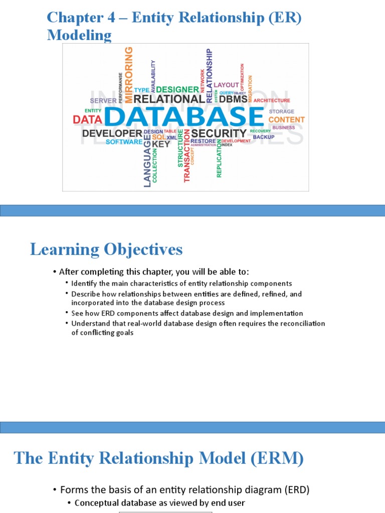 Chapter 4 - Entity Relationship (ER) Modeling | PDF | Relational ...