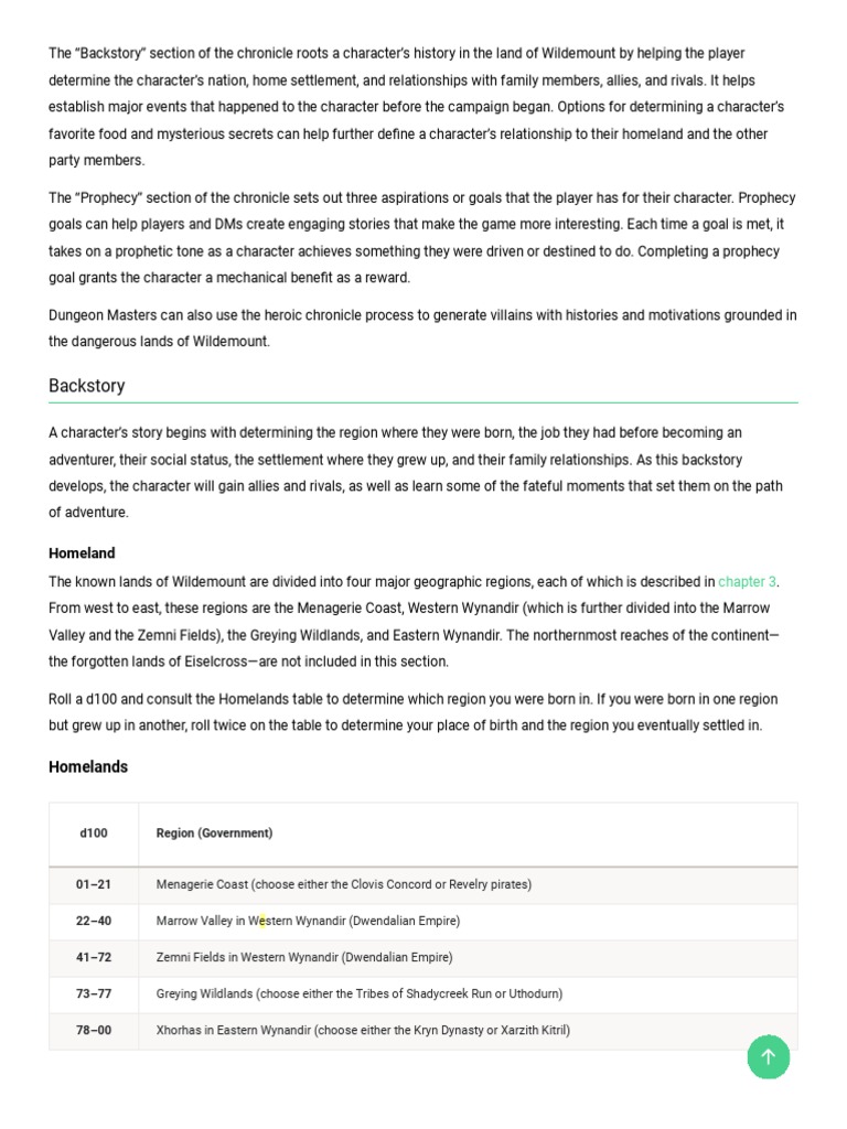 Explorer's Guide To Wildemount - Creating A Background | PDF | Family ...