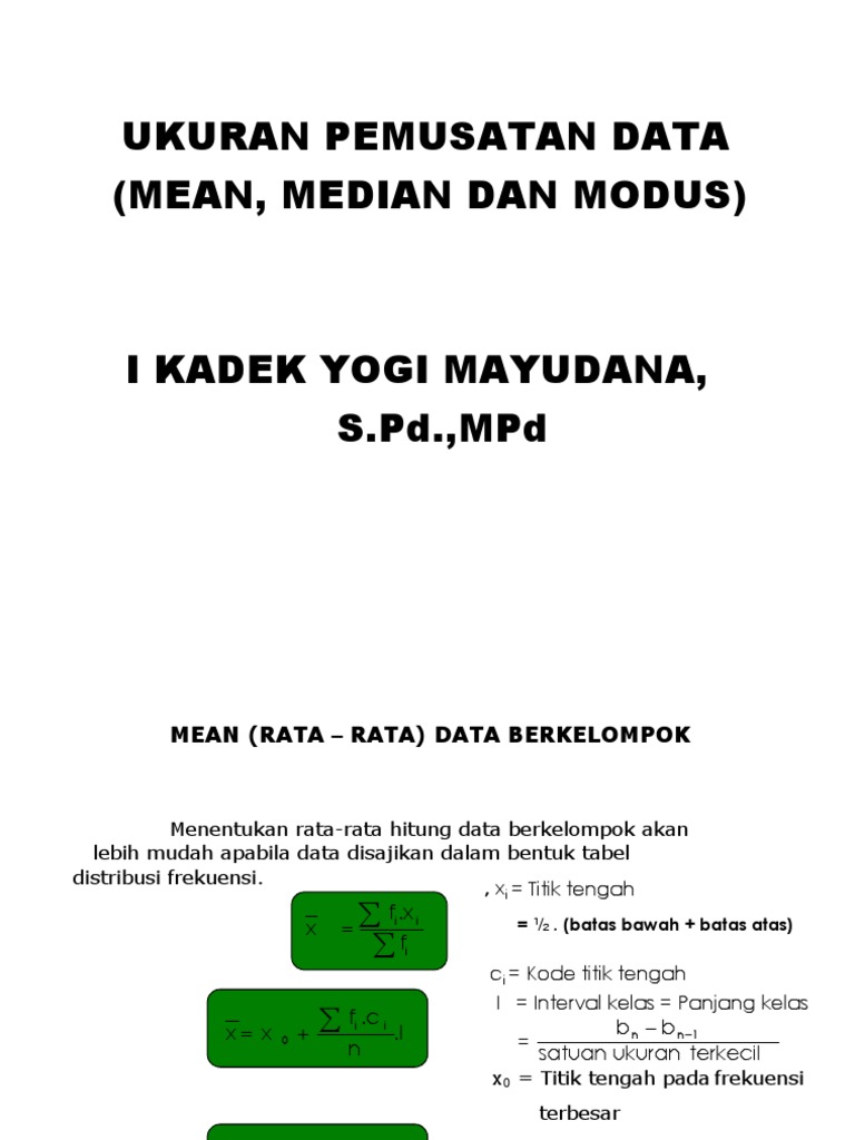 Mean Data Berkelompok | PDF