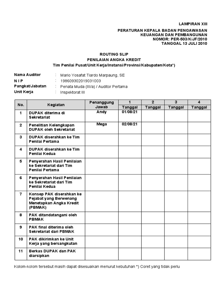 Panduan Routing Slip untuk Auditor | PDF