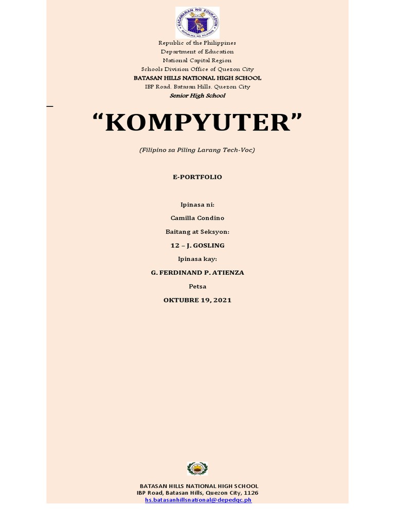 "Kompyuter": (Filipino Sa Piling Larang Tech-Voc) | PDF