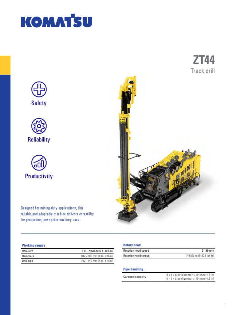 ZT44 - Drill - Spec Sheet | PDF | Drill | Horsepower
