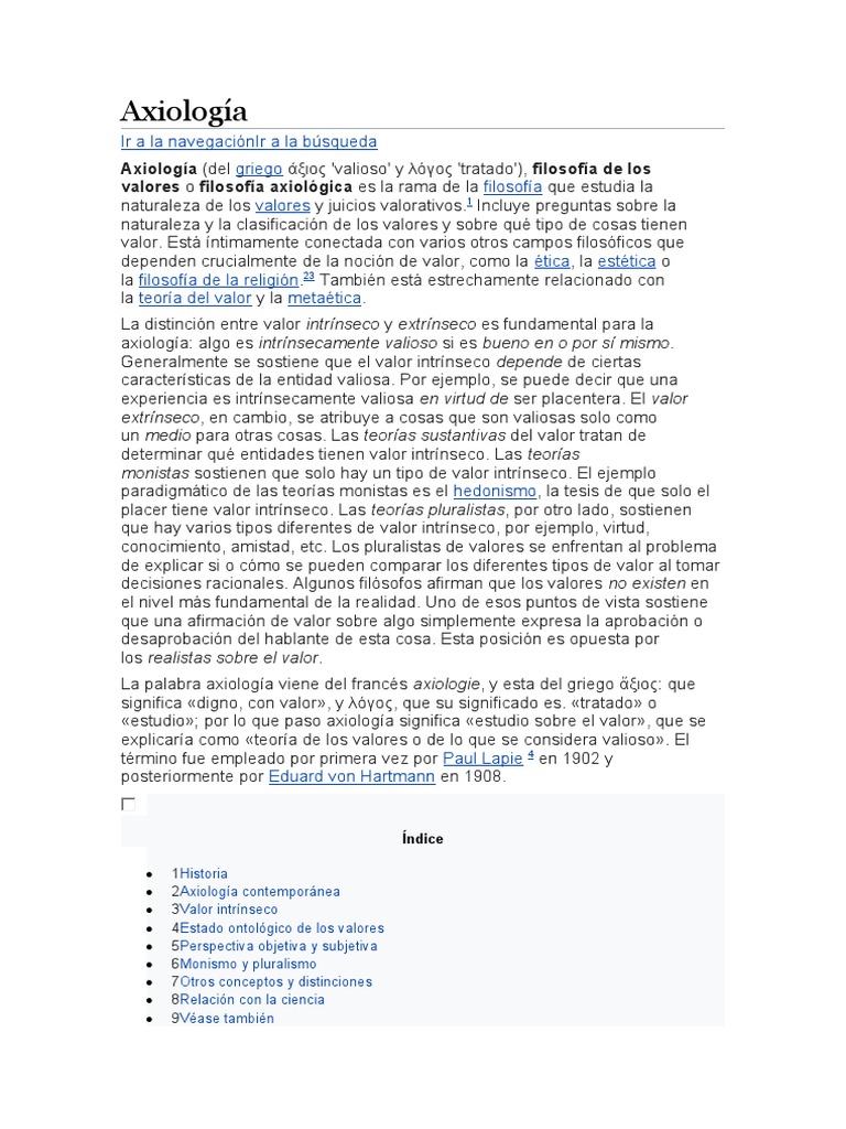 Axiología: Filosofía de los Valores | PDF | Axiología | Teorías filosóficas