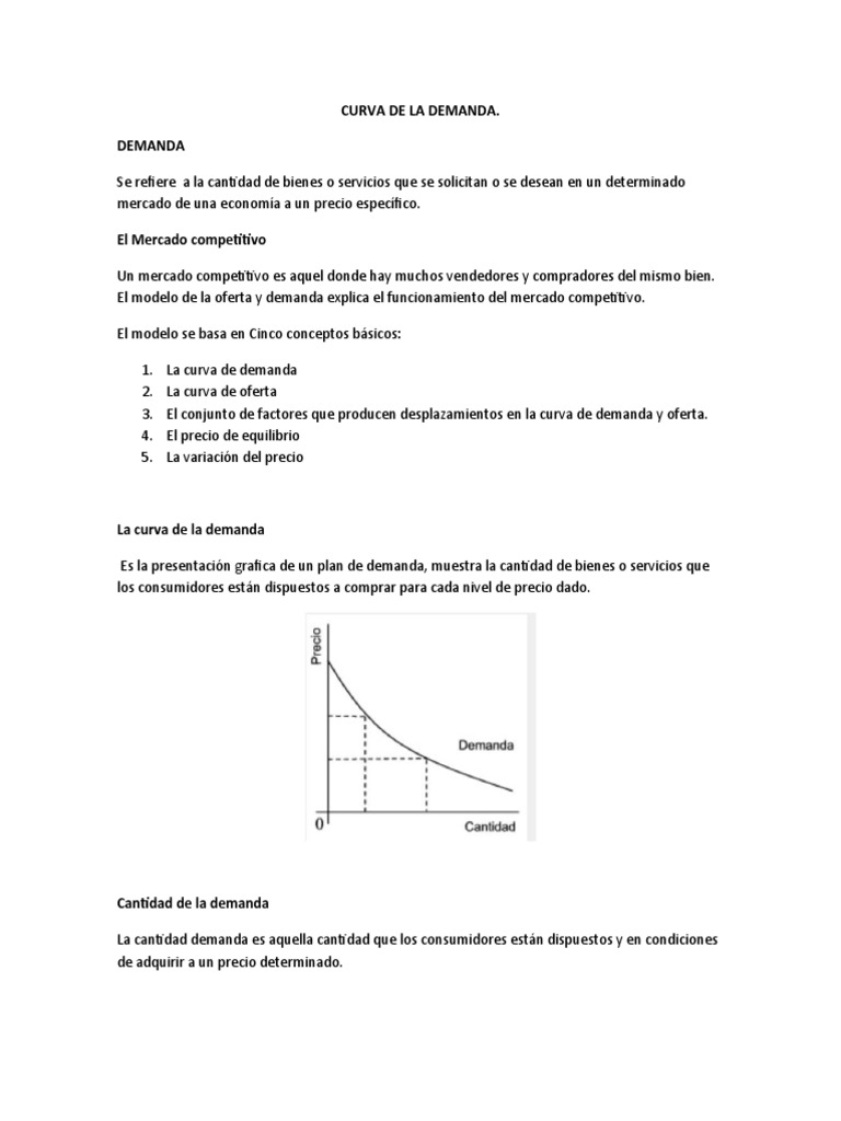 Curva de La Demanda | PDF | Oferta y demanda | Curva de demanda