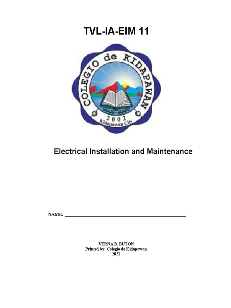Tvl-Ia-Eim 11: Electrical Installation and Maintenance | PDF ...