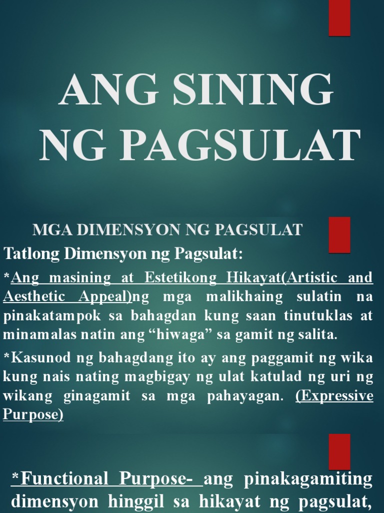 Ang Sining NG Pagsulat | PDF