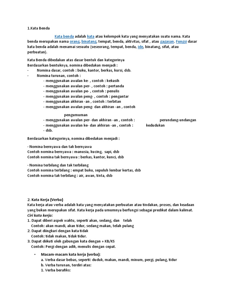 Kategori Kata | PDF