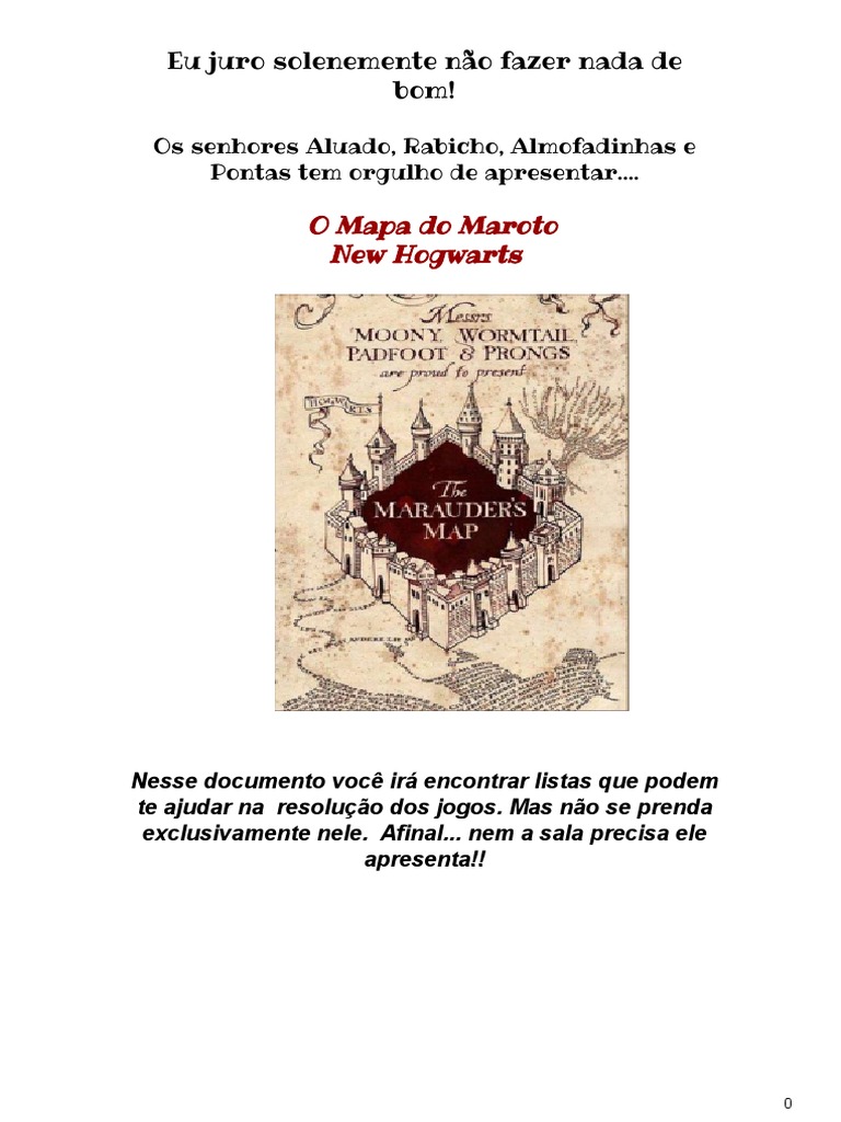 Mapa Do Maroto New Hogwarts | PDF
