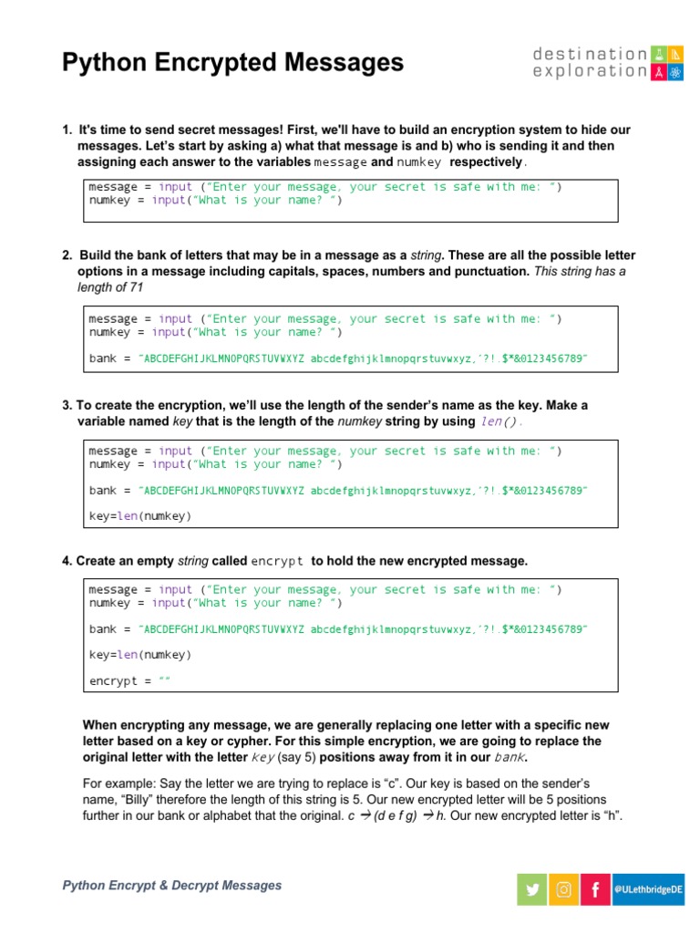 Python Encrypted Messages Input Input Pdf Encryption Information Age