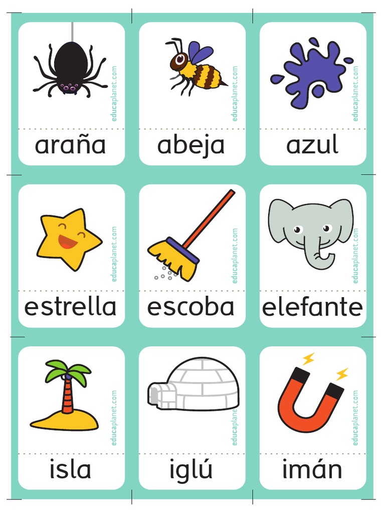 Tarjetas Palabras Vocales Puzle | PDF