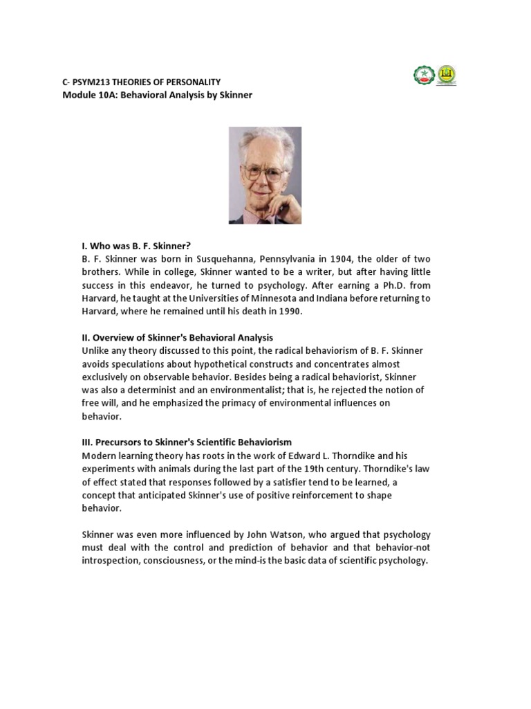 An Overview of B.F. Skinner's Behavioral Analysis Theory and Its Key ...