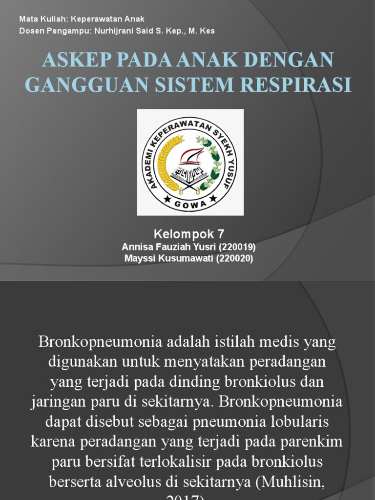 Askep Pada Anak Dengan Gangguan Sistem Respirasi | PDF