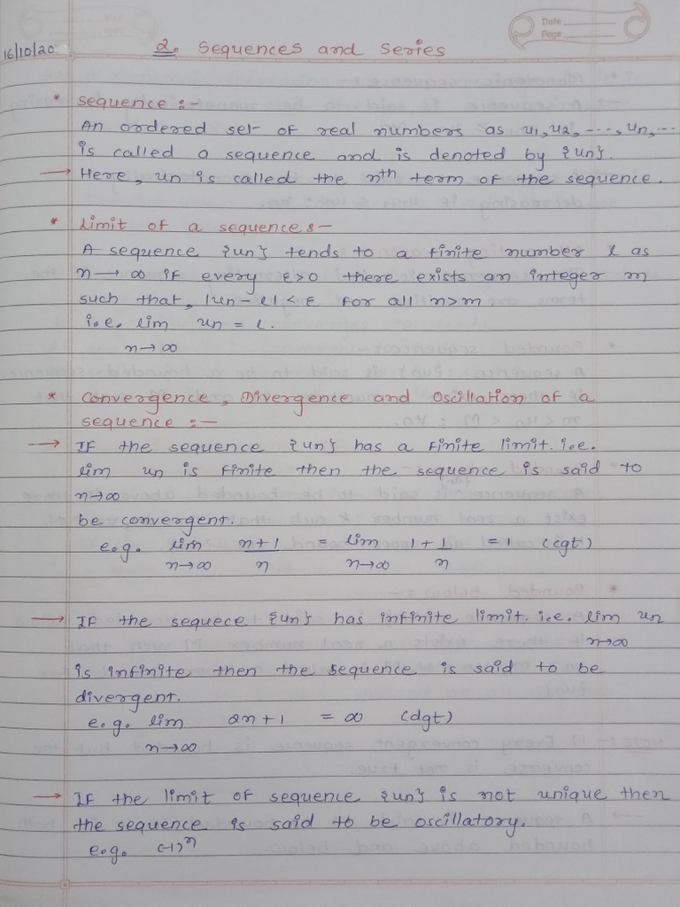 Unit-2. Sequence & Series Part-1 | PDF | Sequence | Mathematical Relations