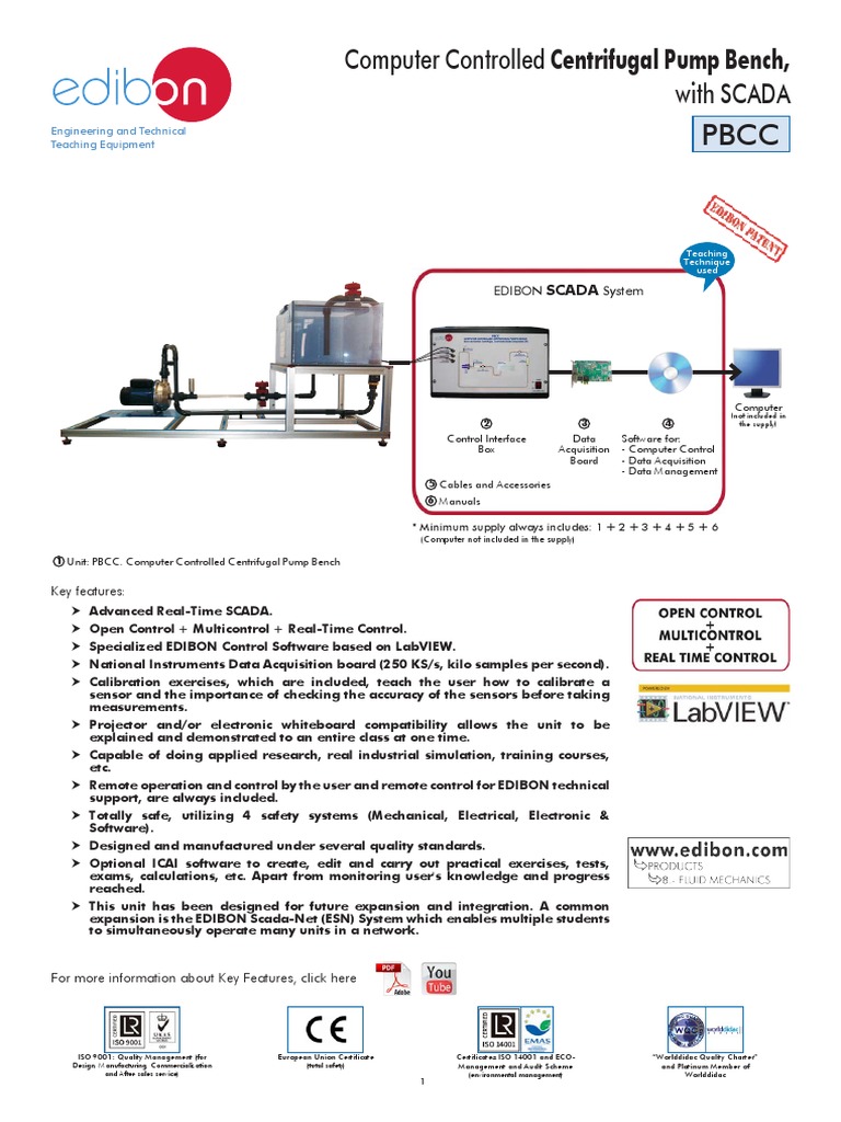 Computer Controlled Centrifugal Pump Bench, With SCADA: Edibon System | PDF | Programmable Logic ...