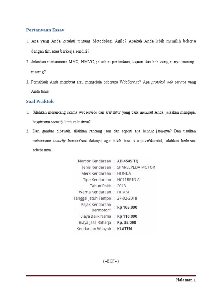 Soal WebBack-End Developer | PDF