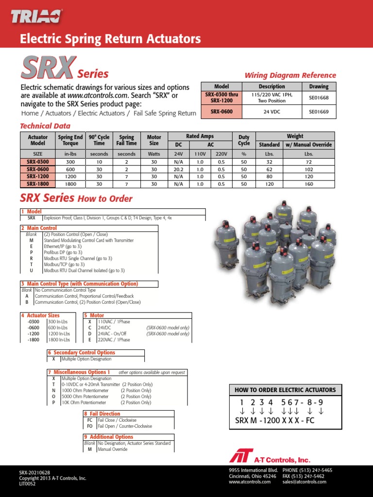 Electric Spring Return Actuators: Series | PDF | Computing | Electrical ...
