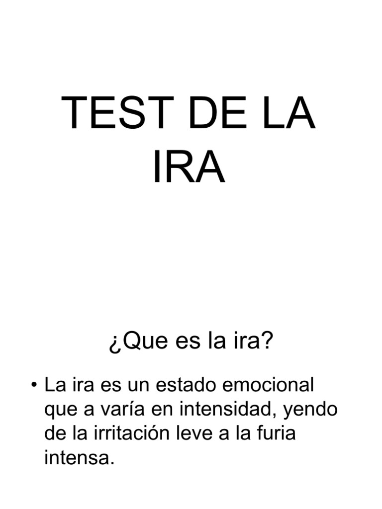 Test de La Ira | PDF | Doctrinas Catolicas | Siete pecados capitales