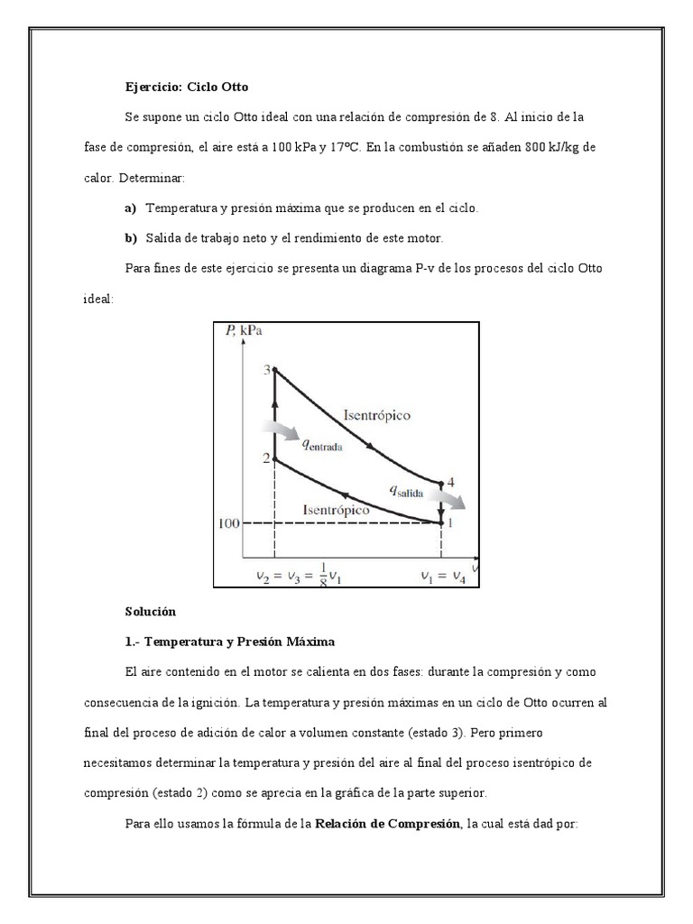 Ejercicio Ciclo Otto Rivera | PDF | Calor | Temperatura