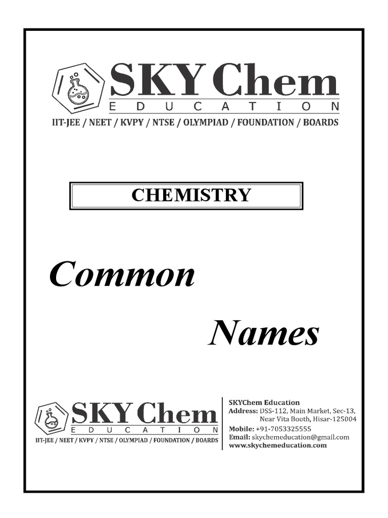 Common Names (W) | PDF | Carboxylic Acid | Methyl Group