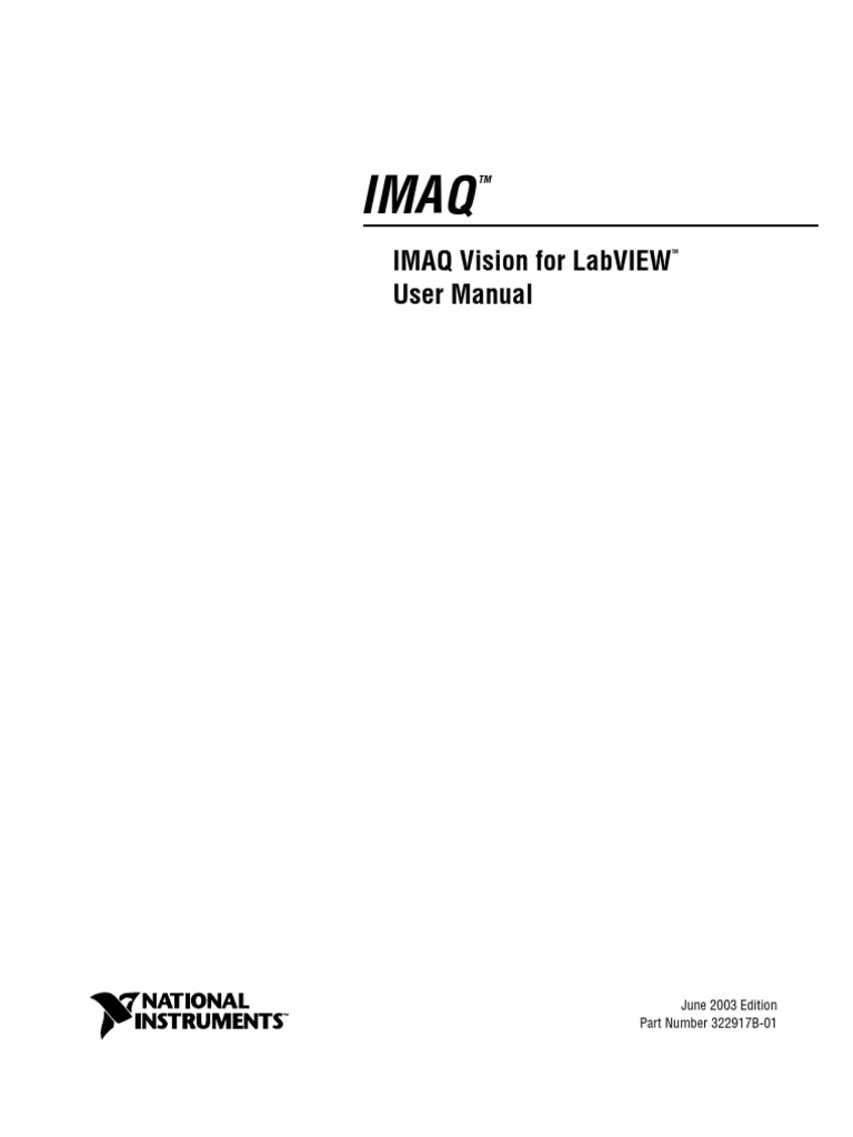 IMAQ Vision User Manual Overview | PDF
