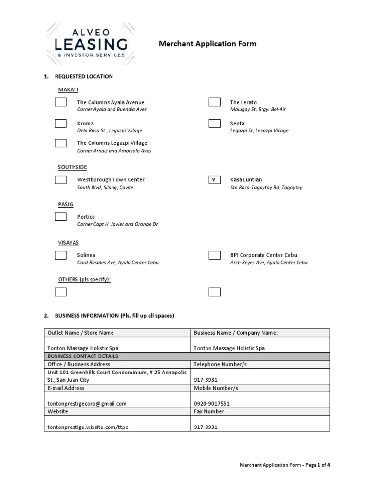 MAF Merchant Application Form-1 | PDF | Privacy | Information Privacy