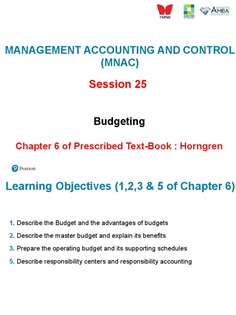 Session 25 Budgeting Pdf Budget Inventory