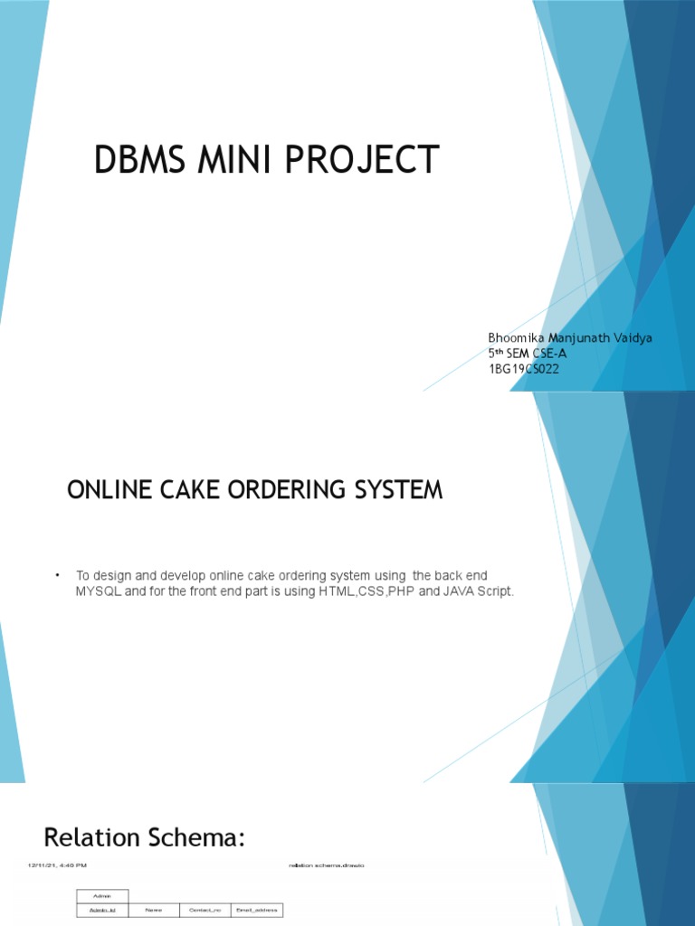 Dbms Mini Project: Bhoomika Manjunath Vaidya 5 Sem Cse-A 1BG19CS022 ...