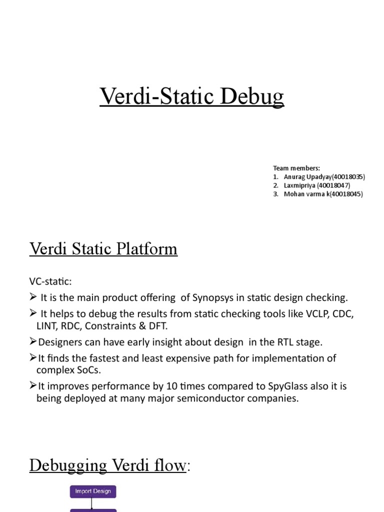 Verdi Static Debugging Overview | PDF | Computers