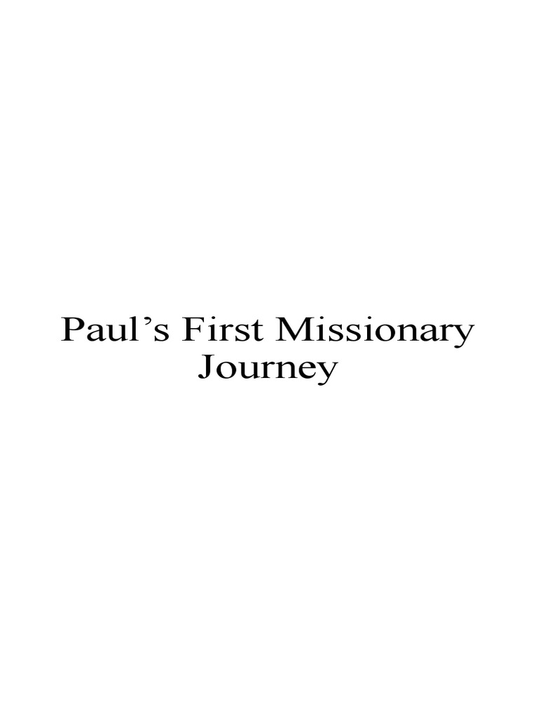Paul's First Missionary Journey | PDF | Paul The Apostle | Barnabas