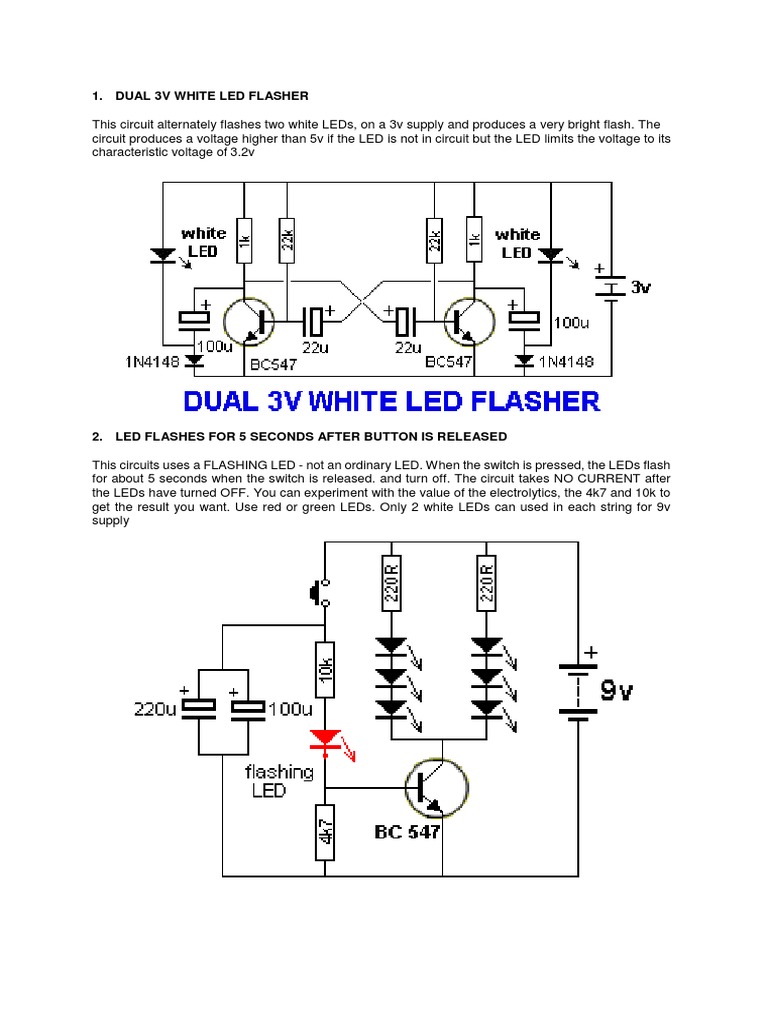 Dual 3V White Led Flasher | Download Free PDF | Amplifier | Light ...