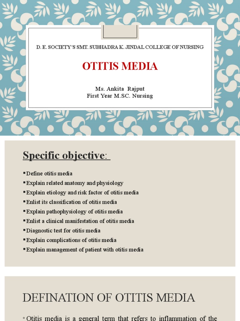 Understanding Otitis Media Management | PDF | Medical Specialties ...